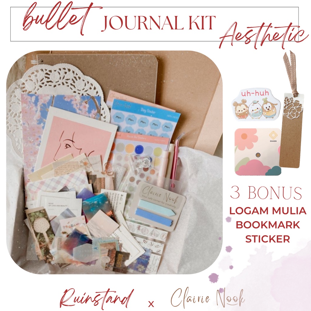 Jual Bullet Journal Kit Aesthetic - Jurnal Kit - Scrapbook Kit Clairie ...