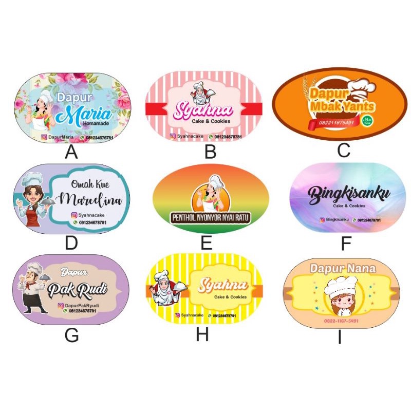 Jual STICKER/LABEL KUE/STICKER KEMASAN/STICKER LABEL PRODUK/STICKER ...