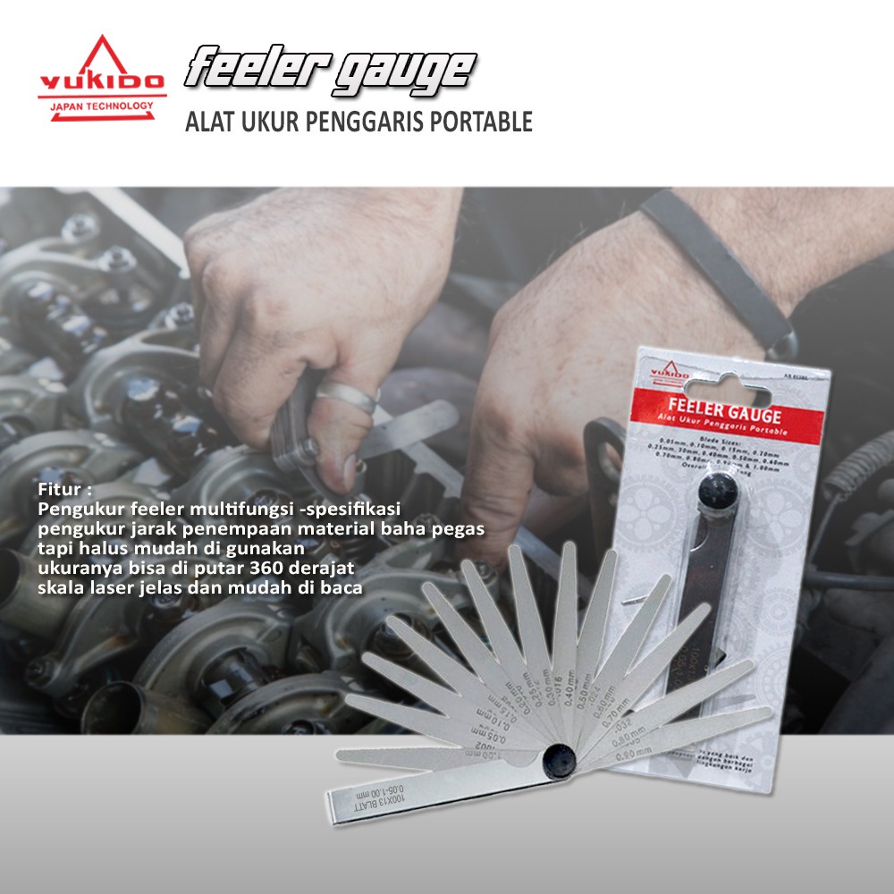 Jual YUKIDO Feller gauge Feeler gauge 13 blades / Puller gauge ...