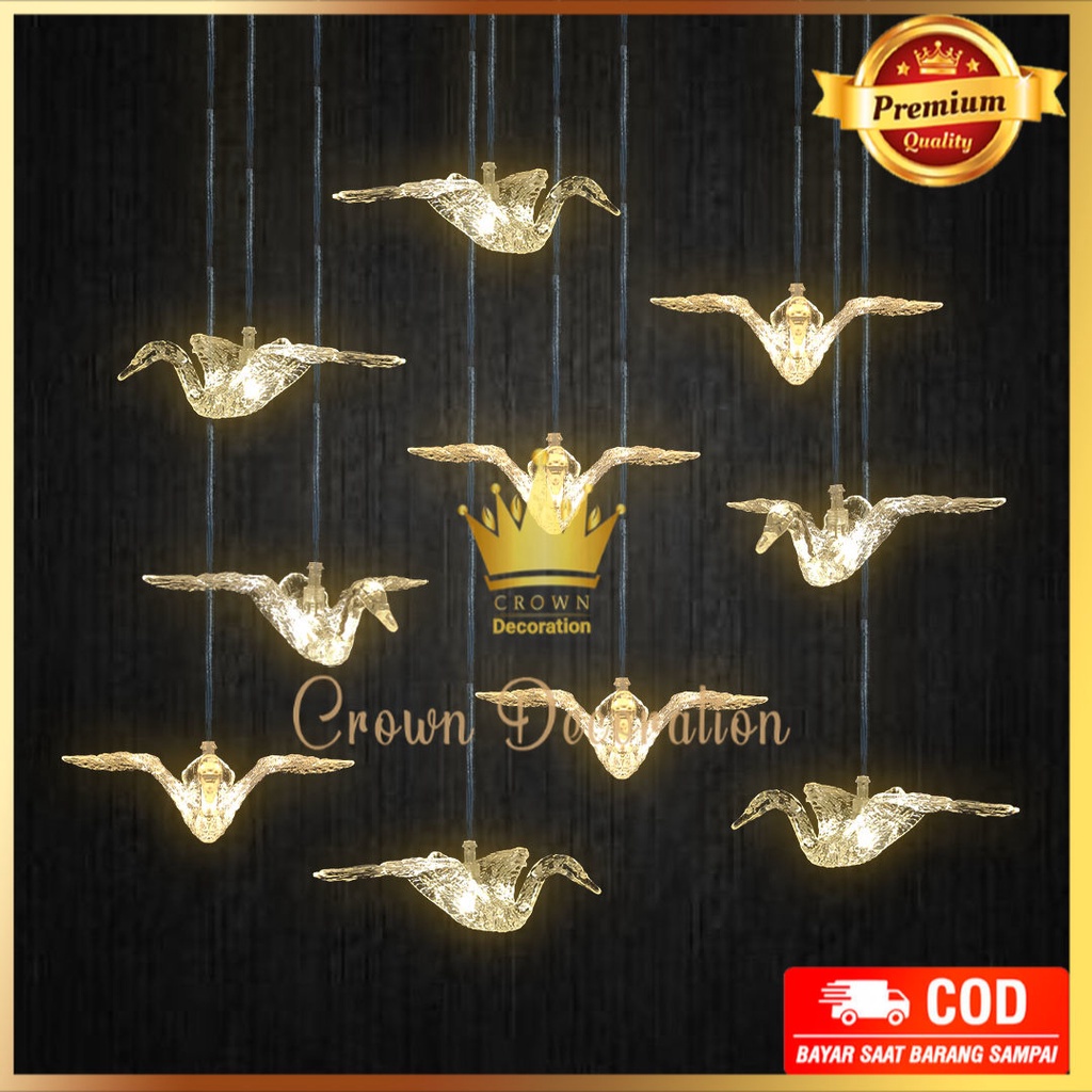 Jual Lampu Angsa Akrilik 1 set / Acrylic isi 10 - Lampu gantung ...