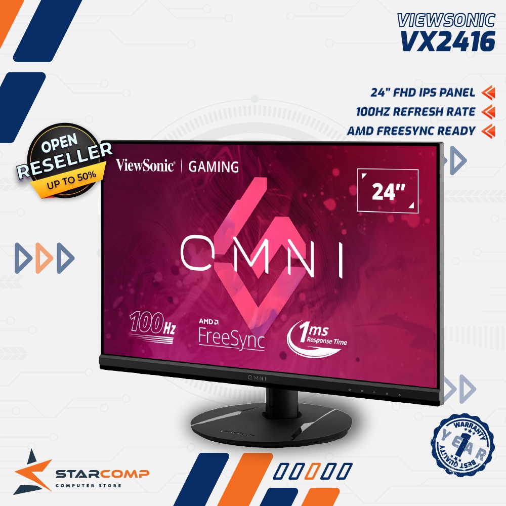 Jual ViewSonic VX2416 24" FHD IPS 100Hz DP HDMI Gaming Monitor | Shopee ...