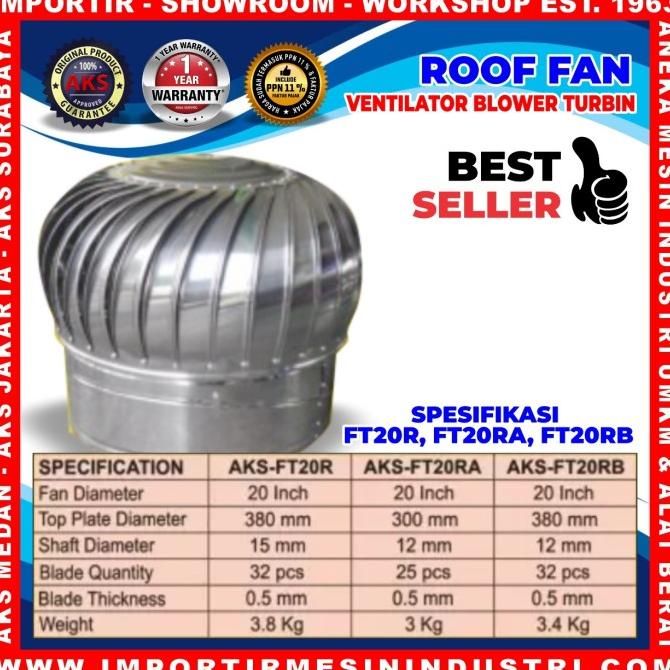 Jual Turbin Ventilator 20" Aks Untuk Atap Rumah Pabrik 25 Sirip ...