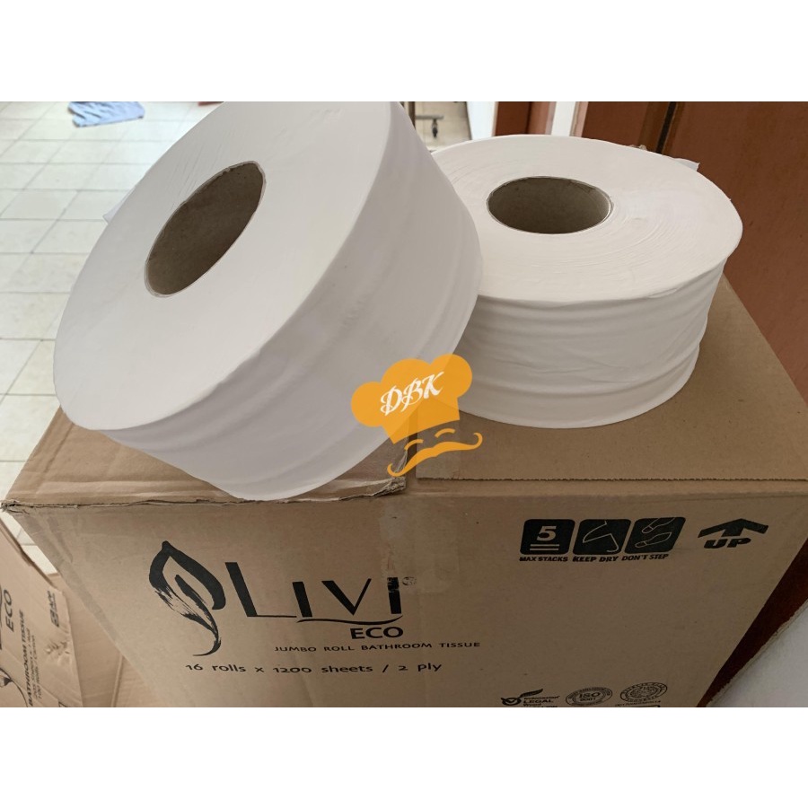 Jual Tissue Roll Jumbo Tisu LIVI Eco Toilet JRT 1200's | Shopee Indonesia