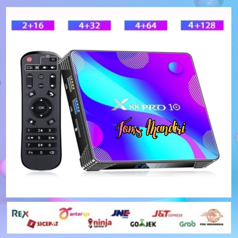Jual Android TV Box TJ Box X88 Pro 10 4/64Gb OS 11 Terbaru Full ...