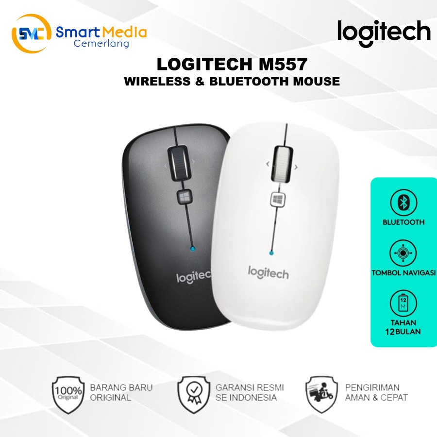 Jual Mouse Wireless & Bluetooth Logitech M557 Garansi Resmi | Shopee ...