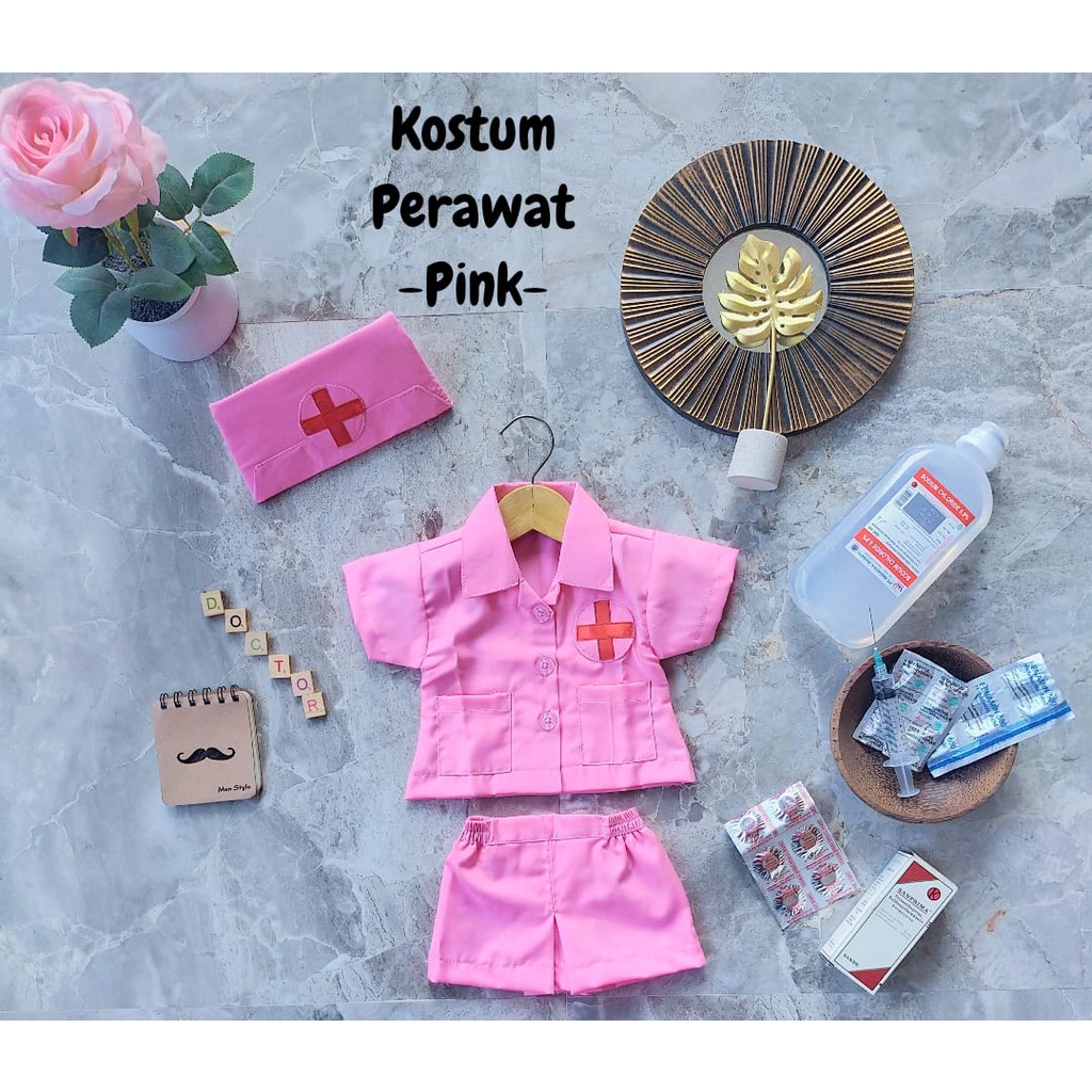 Jual KOSTUM DOKTER ANAK/KOSTUM PERAWAT PUTIH/PINK/DOKTER CILIK | Shopee ...