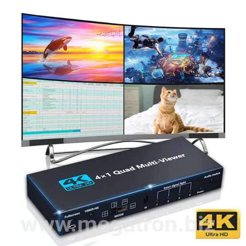 Jual Seamless HDMI Switch 4x1 - Quad Multiviewer - Support resolusi 4K ...