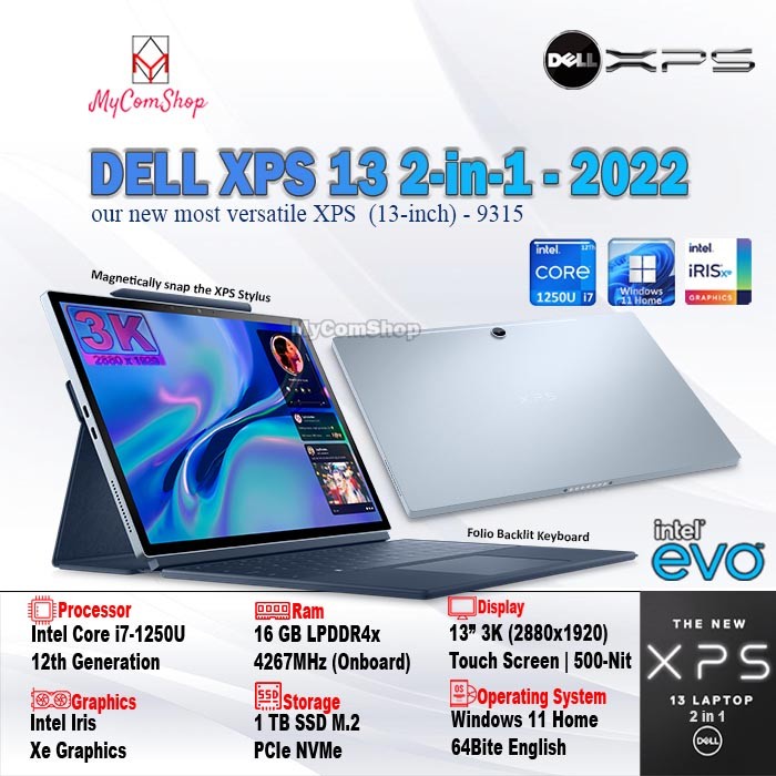 Jual DELL XPS 13 2IN1 9315 i7-1250U 16GB 1TB SSD WITH PEN STYLUS ...