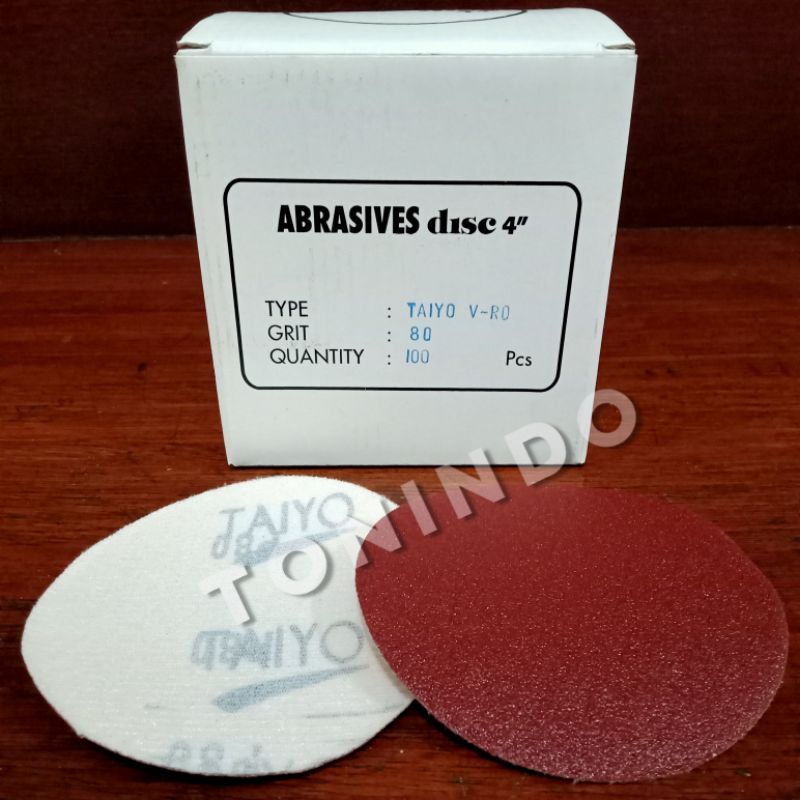 Jual Amplas Bulat Taiyo Disc Velcro 4" Grit 40 - 240 (harga 1 pak = 100 pcs) | Shopee Indonesia