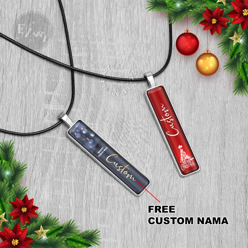 Jual [EZArt] EDISI KADO NATAL KALUNG LIONTIN CUSTOM NAMA UCAPAN MERRY ...