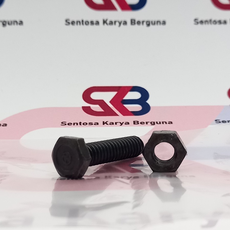 Jual Baut Mur NC 1/4x1 inch Hitam Kasar Drat 10 Panjang 25mm | Shopee ...