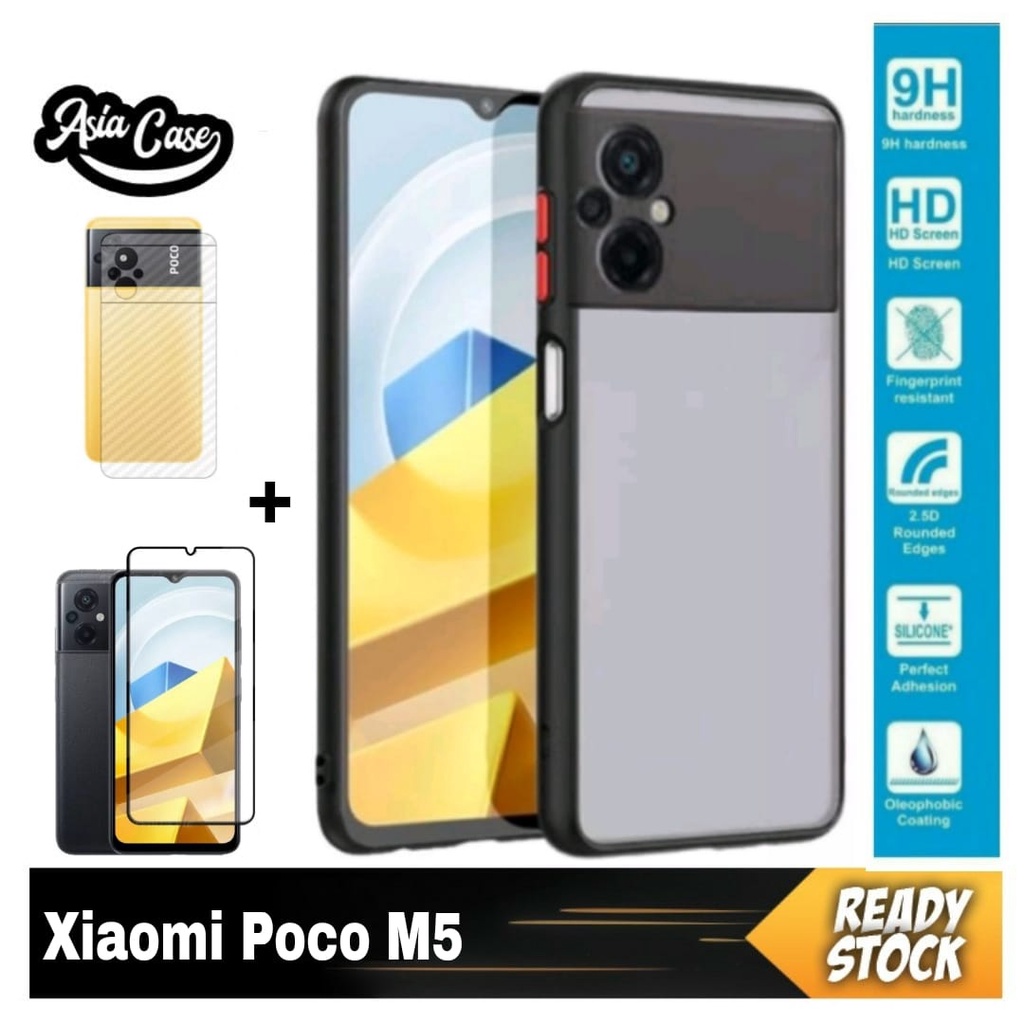 Jual Promo 3 IN 1 Case Xiaomi Poco M5 Free Tempered Glass Full Dan Skin ...