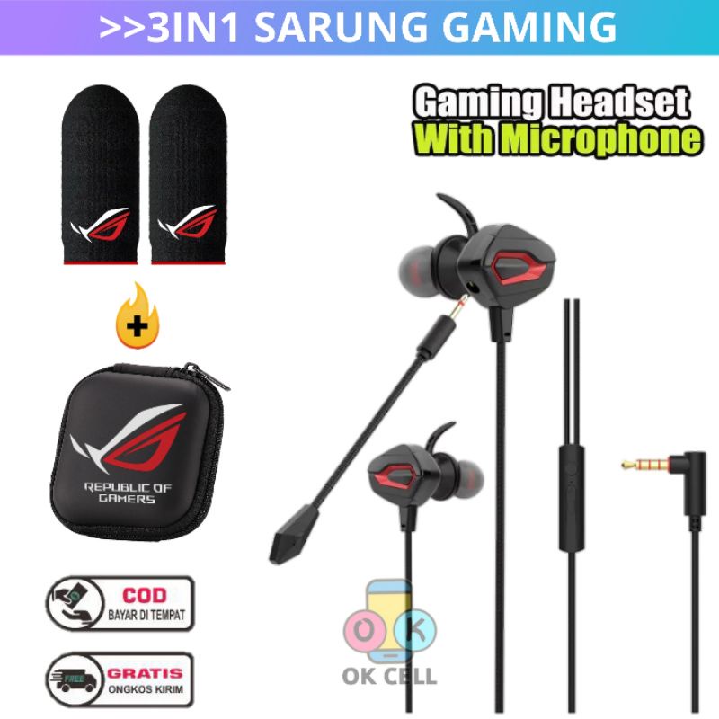 Jual 3 in 1 Headset Game Earphone Gaming plus Mic Full Bass Streo High Quality | Shopee Indonesia
