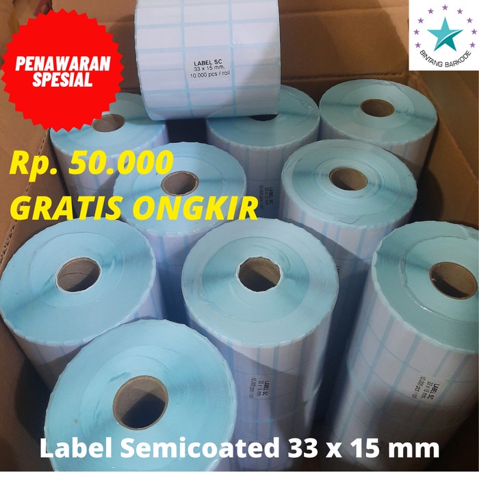 Jual Stiker Label Barcode 33 X 15 (3 Line) Kertas Sticker Label ...