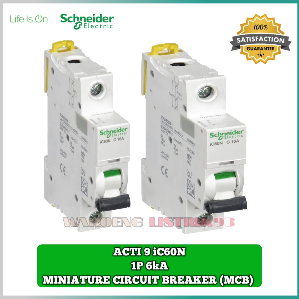 Jual Mcb Schneider ic60n 1phase 6kA 6A 10A 16A 20A 25A 32A 40A | Shopee Indonesia
