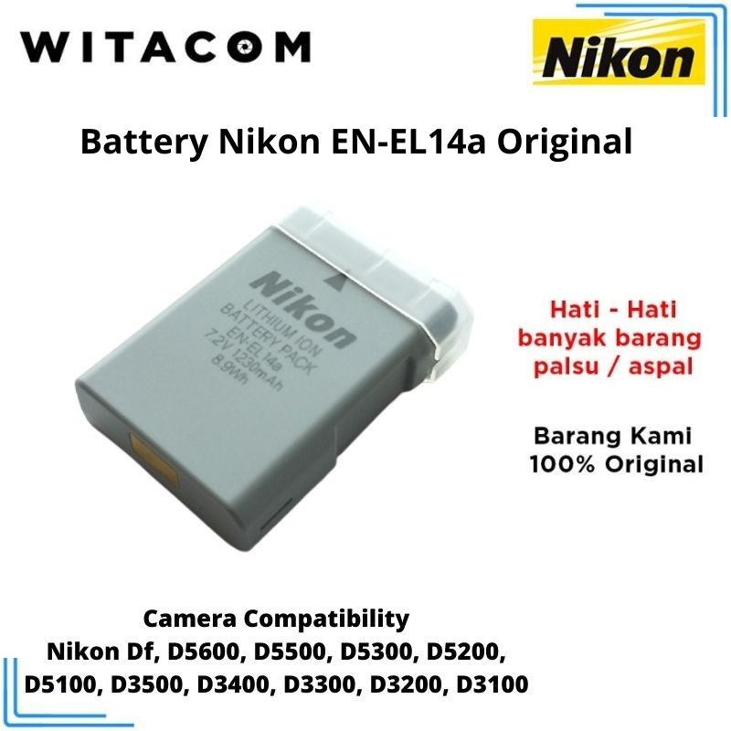 Jual Battery Nikon EN-EL14a - Original | Shopee Indonesia