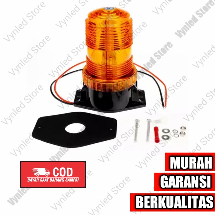 Jual Lampu rotary led mobil pos polisi 12 24 volt warna kuning | Shopee ...