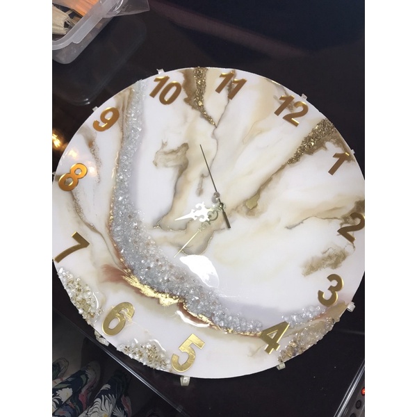 Jual Jam dinding resin art size 40cm | Shopee Indonesia