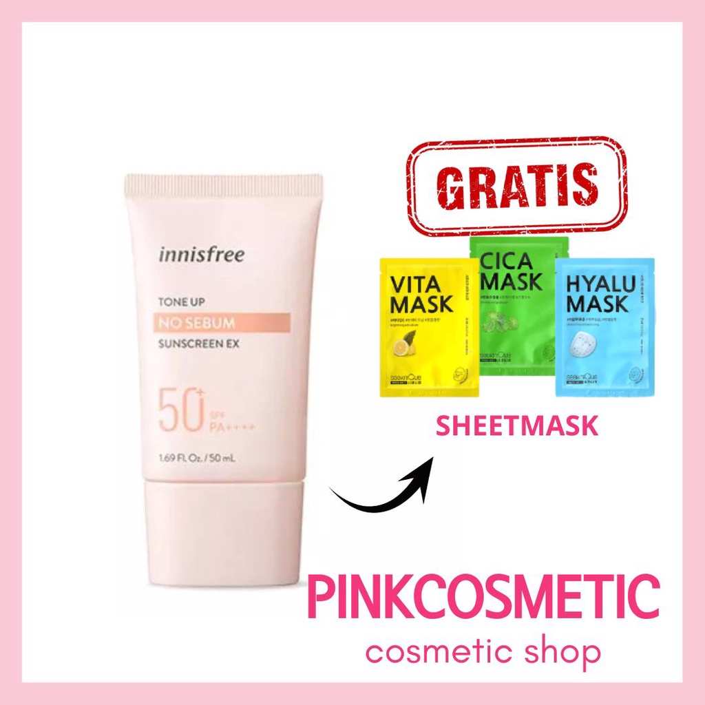 Jual Innisfree Tone Up No Sebum Sunscreen SPF50 PA++ 50ml | Shopee Indonesia