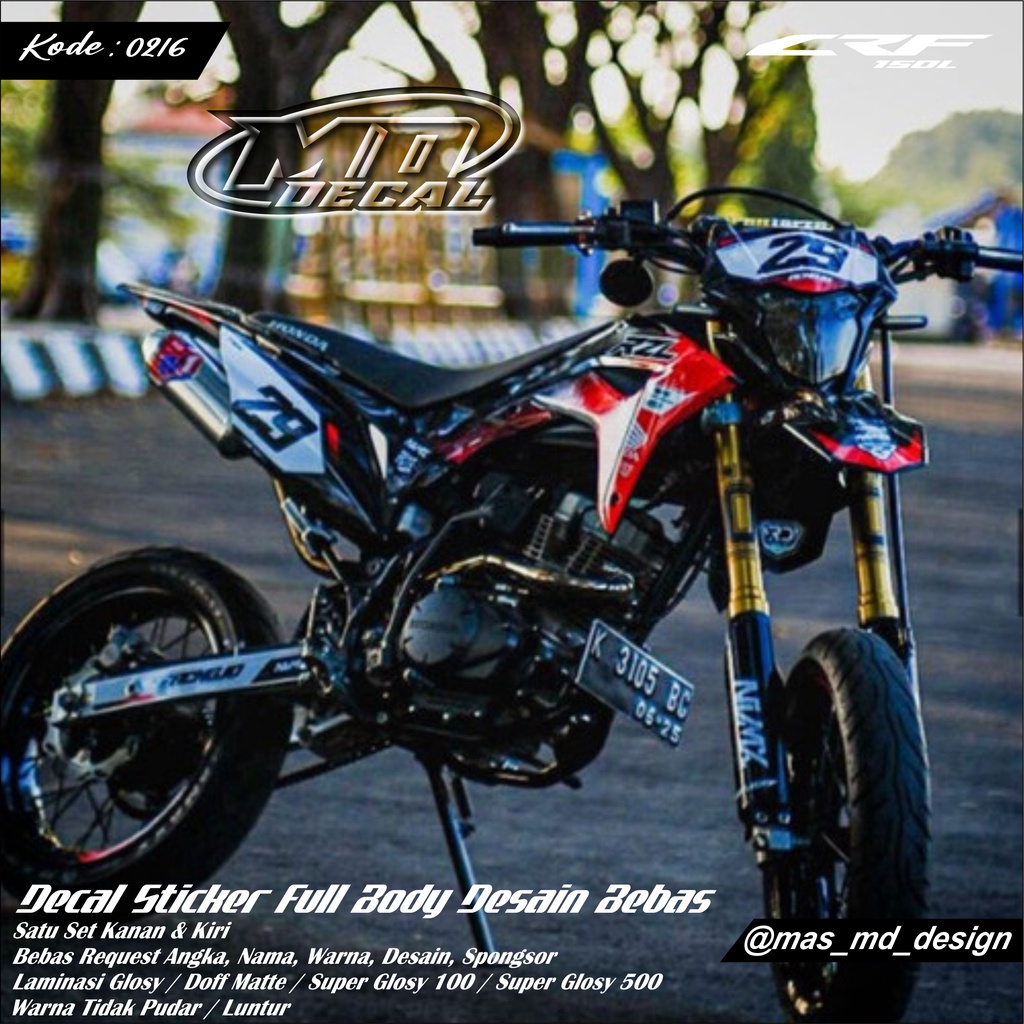 Jual 0216 Sticker Decal CRF 150 L full Hologram Pelangi - Stiker Decal CRF 150 L full Body ...