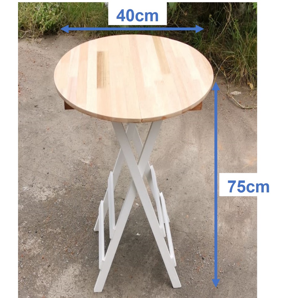 Jual Meja Bulat Full Kayu Solid Ukuran Diameter 40 cm Tinggi 55/70/75 ...
