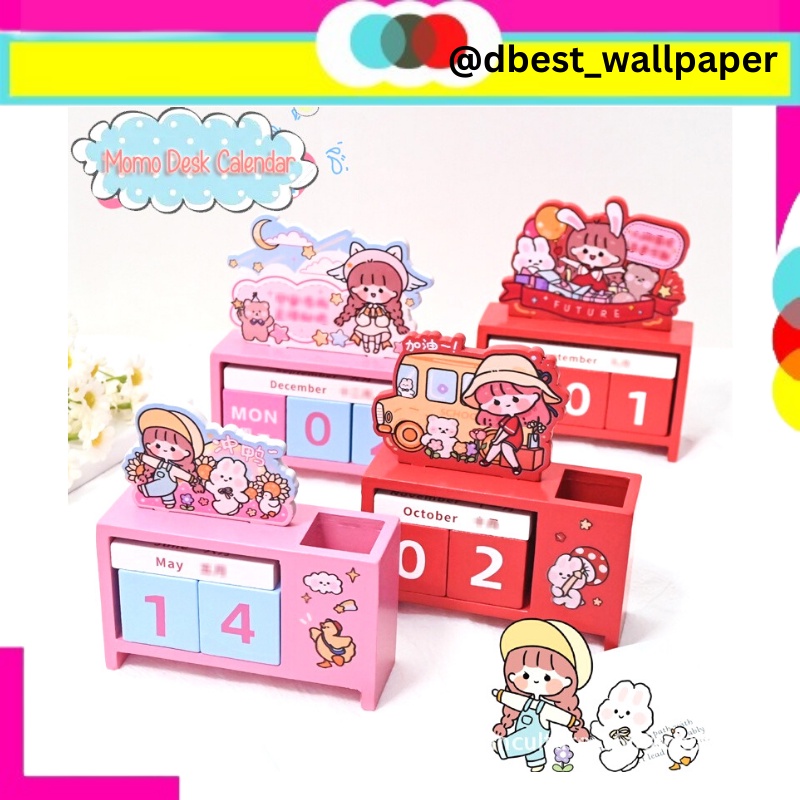 Jual Kalender Kayu Momo Plus Tempat Pen Wooden Calendar with Pen Holder ...