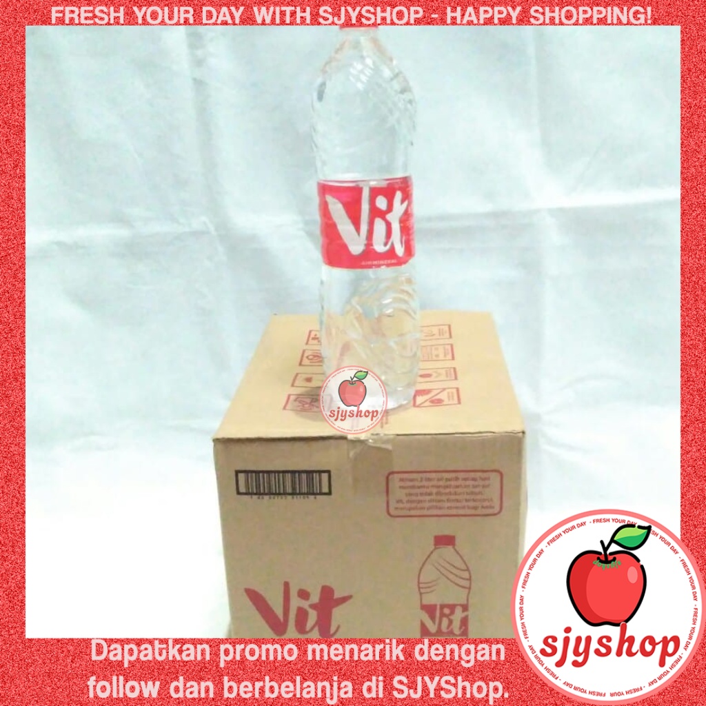 Jual VIT Air Mineral 1500 ml / 1,5 liter BOTOL / 1 dus isi 12 pcs ...
