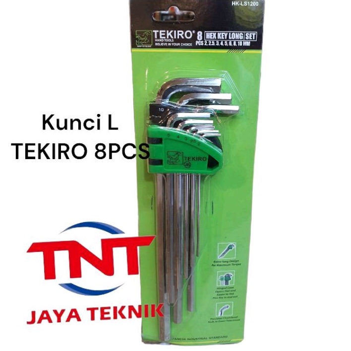 Jual KUNCI L SET PANJANG TEKIRO 8 PCS / HEX KEY LONG SET TEKIRO 8PCS ...