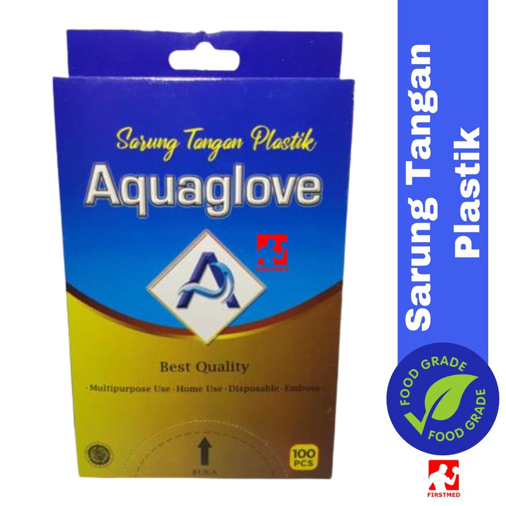 Jual Sarung Tangan Plastik Aquaglove isi 100 Lembar Aqua Glove 100pcs Tebal Anti Sobek Food ...