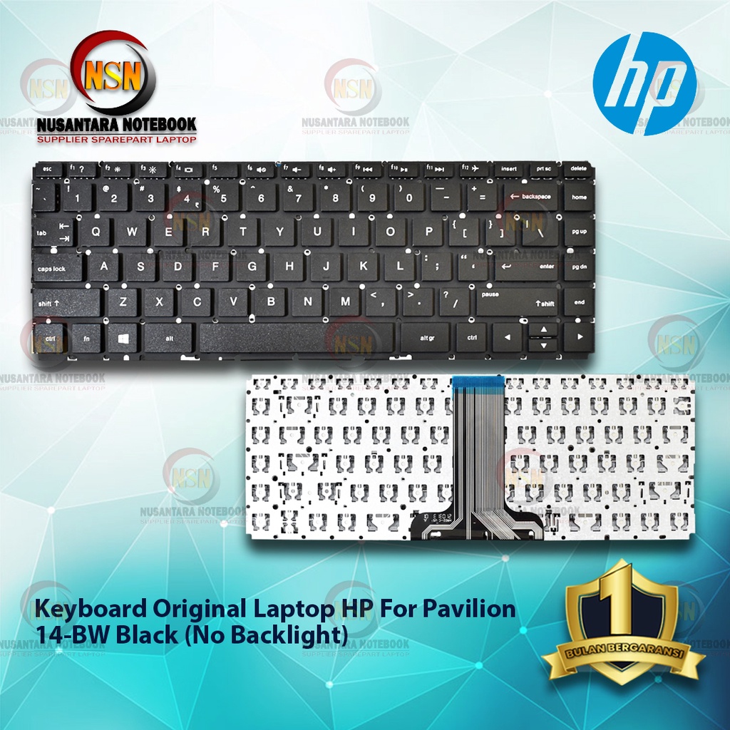 Jual Keyboard Original Laptop HP For Pavilion 14-BW Warna Hitam Black ...