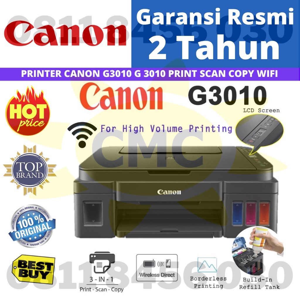 Jual Canon Pixma G3010 All in One Printer G 3010 Print Scan Copy + WiFi ...