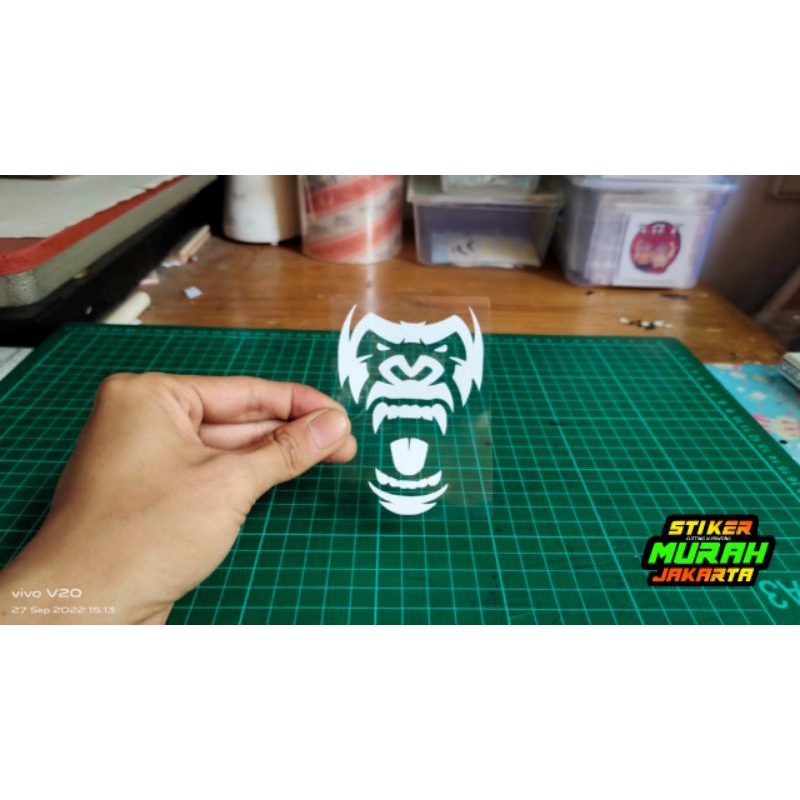 Jual STIKER GORILA 2 STICKER CUTTING TRANSPARAN LOGO DLL | Shopee Indonesia