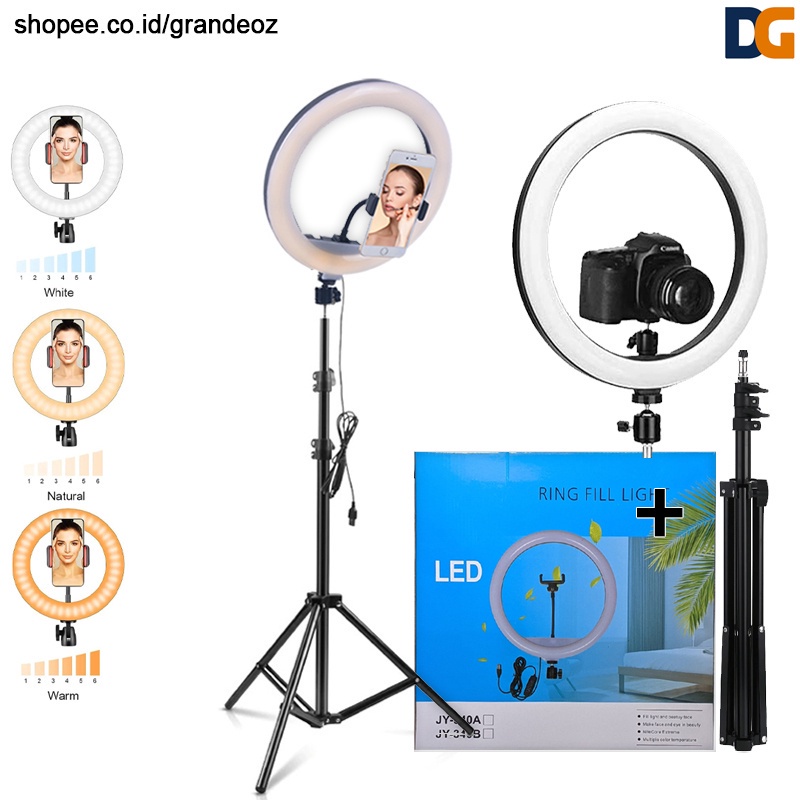 Jual PAKET RING LIGHT 33CM 12 Inch + LIGHT STAND TRIPOD Lampu 30CM ...