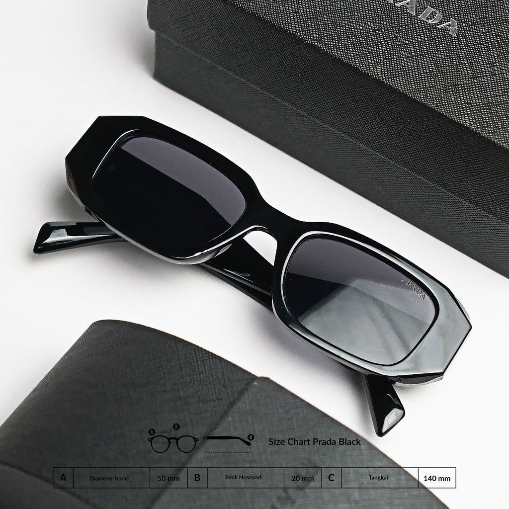 Jual Kacamata Hitam Prada Premium | Shopee Indonesia
