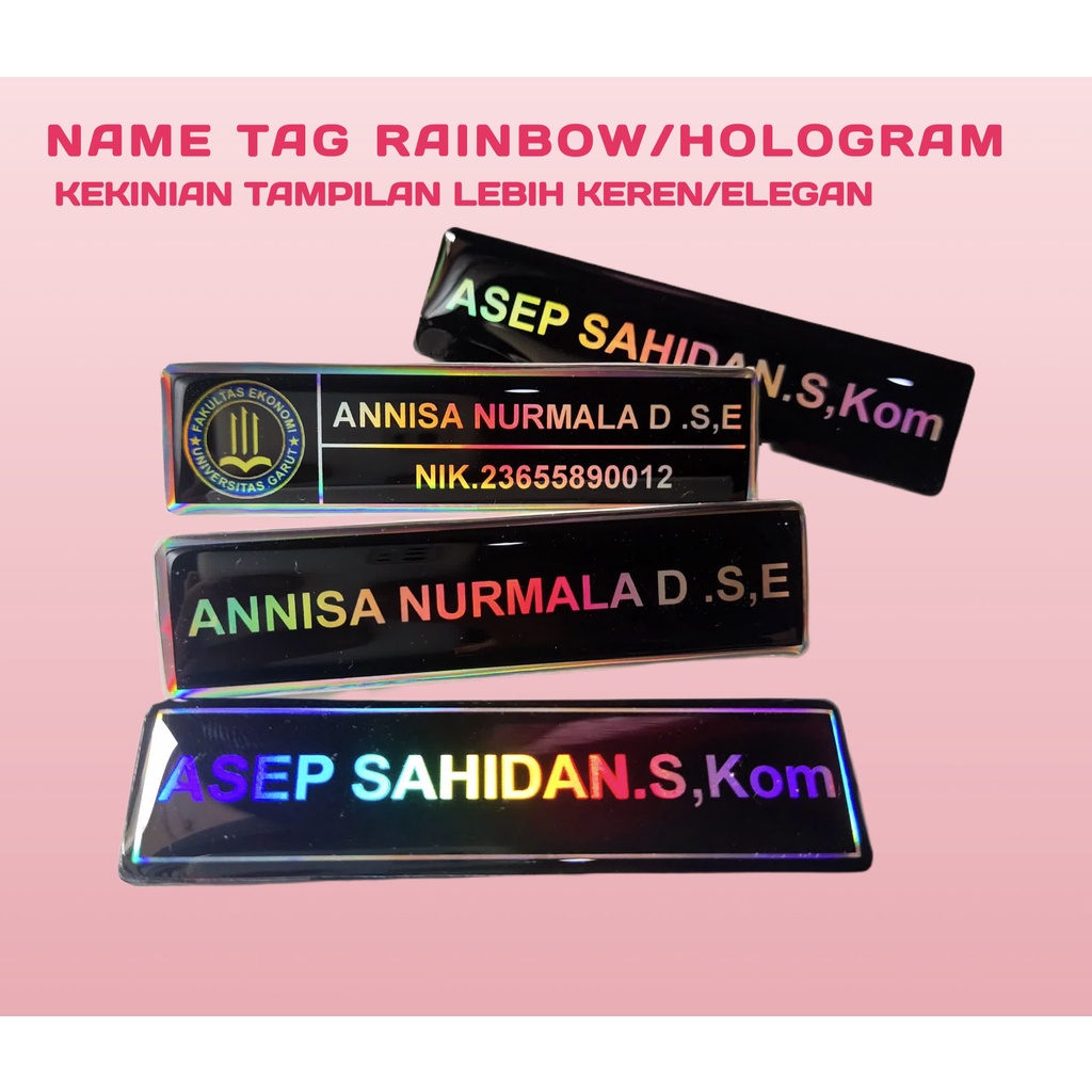 Jual Name tag/Papan nama/Papan nama dada HOLOGRAM/RAINBOW | Shopee ...