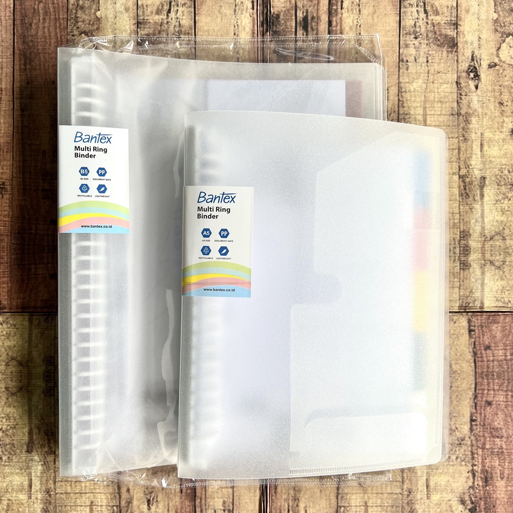 Jual Map Binder Bantex A5 B5 Trendy Transparant Multi Ring Binder 20 ...