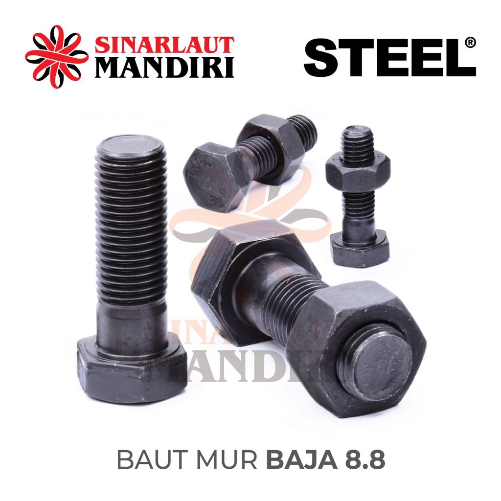 Jual Baut Mur Baja 8.8 / BM Baja 8.8 12 x 45 - Drat Halus | Shopee Indonesia
