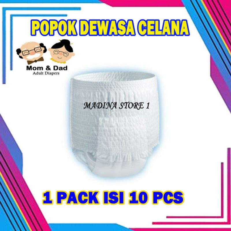 Jual popok dewasa model celana mom n dad isi 10 pcs | Shopee Indonesia