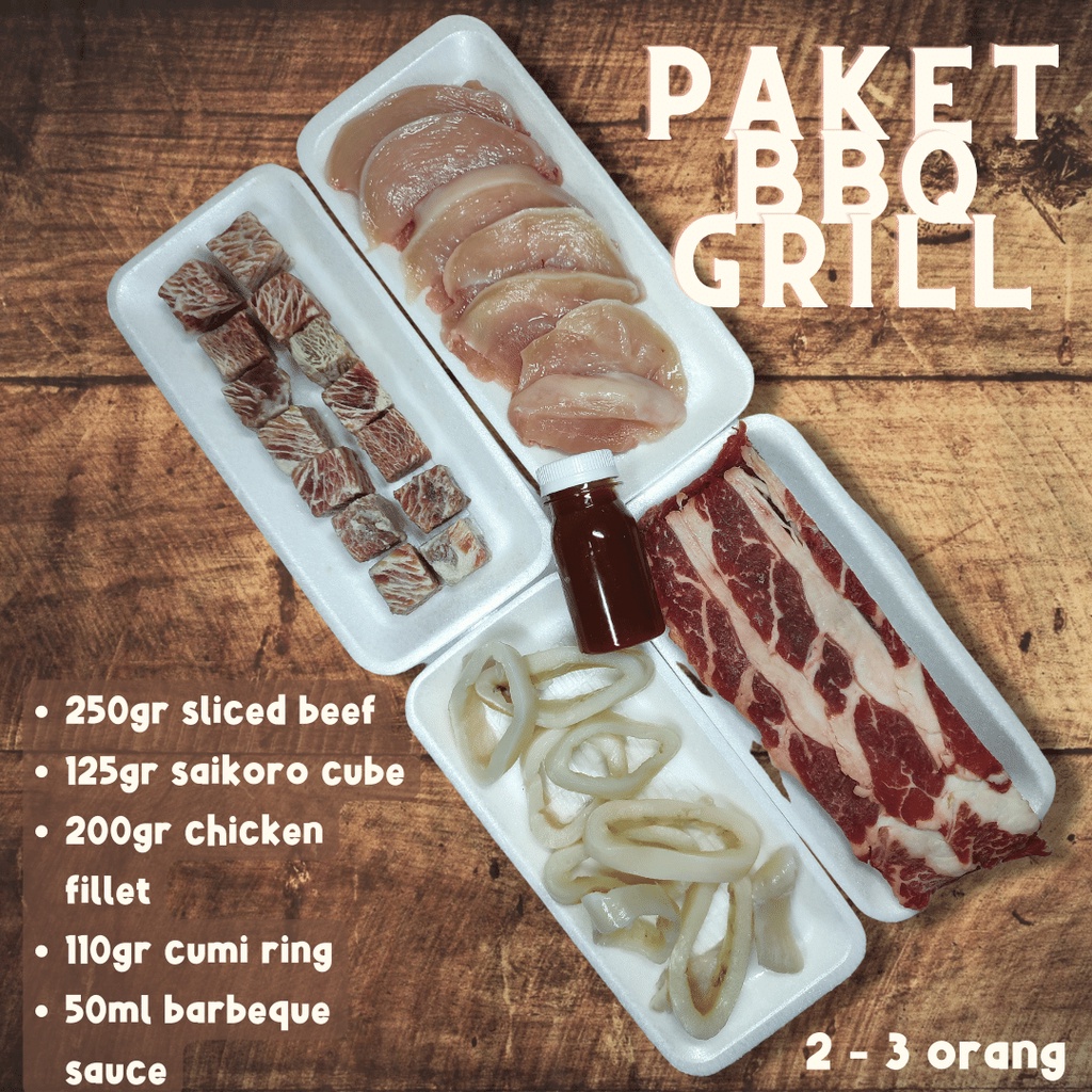 Jual Paket Grill Barbeque Bbq Daging Beef Slice Saikoro Ayam Cumi ...