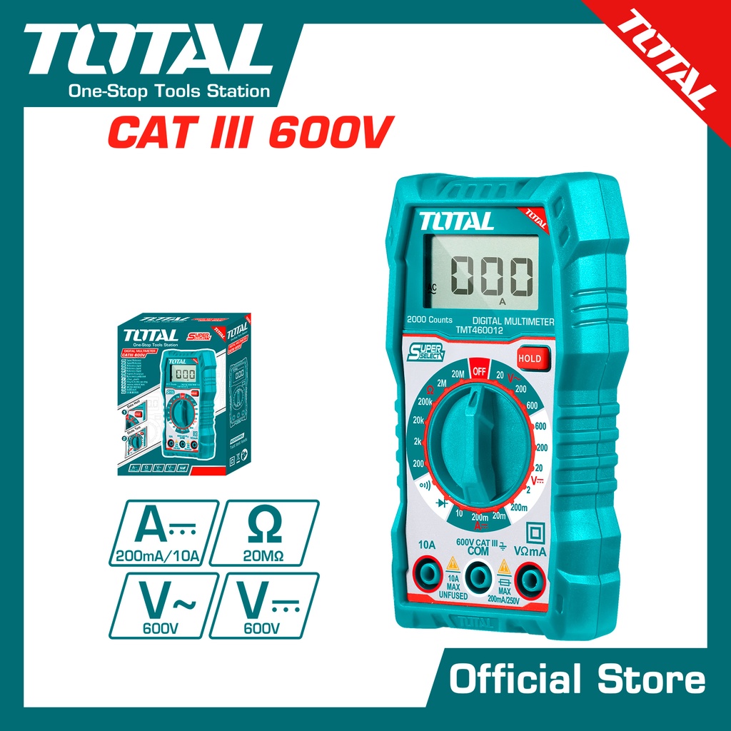 Jual TOTAL Multimeter digital 2000 hitungan Layar LCD Tegangan ...