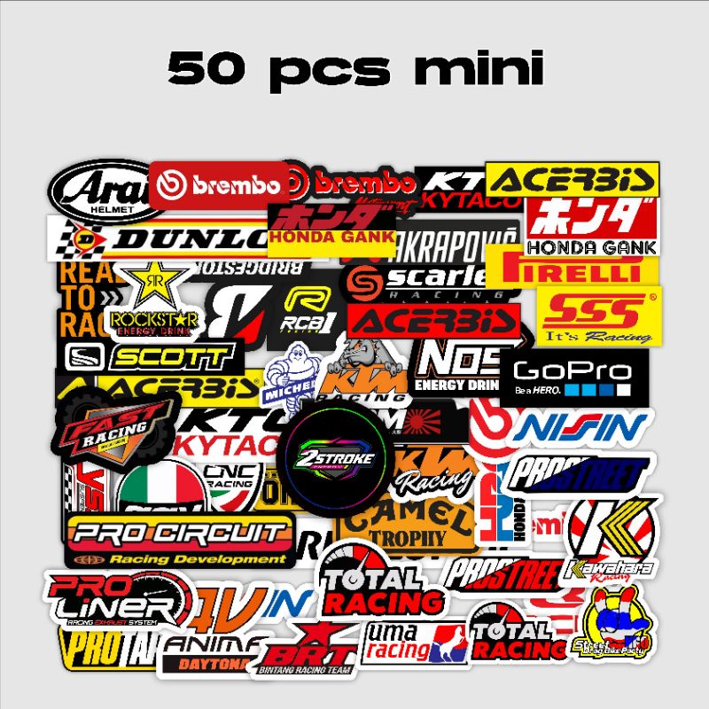 Jual PAKET MINI STIKER ISI 50PCS RACING MOTORRR SESUAI GAMBAR GRAFTAC ...