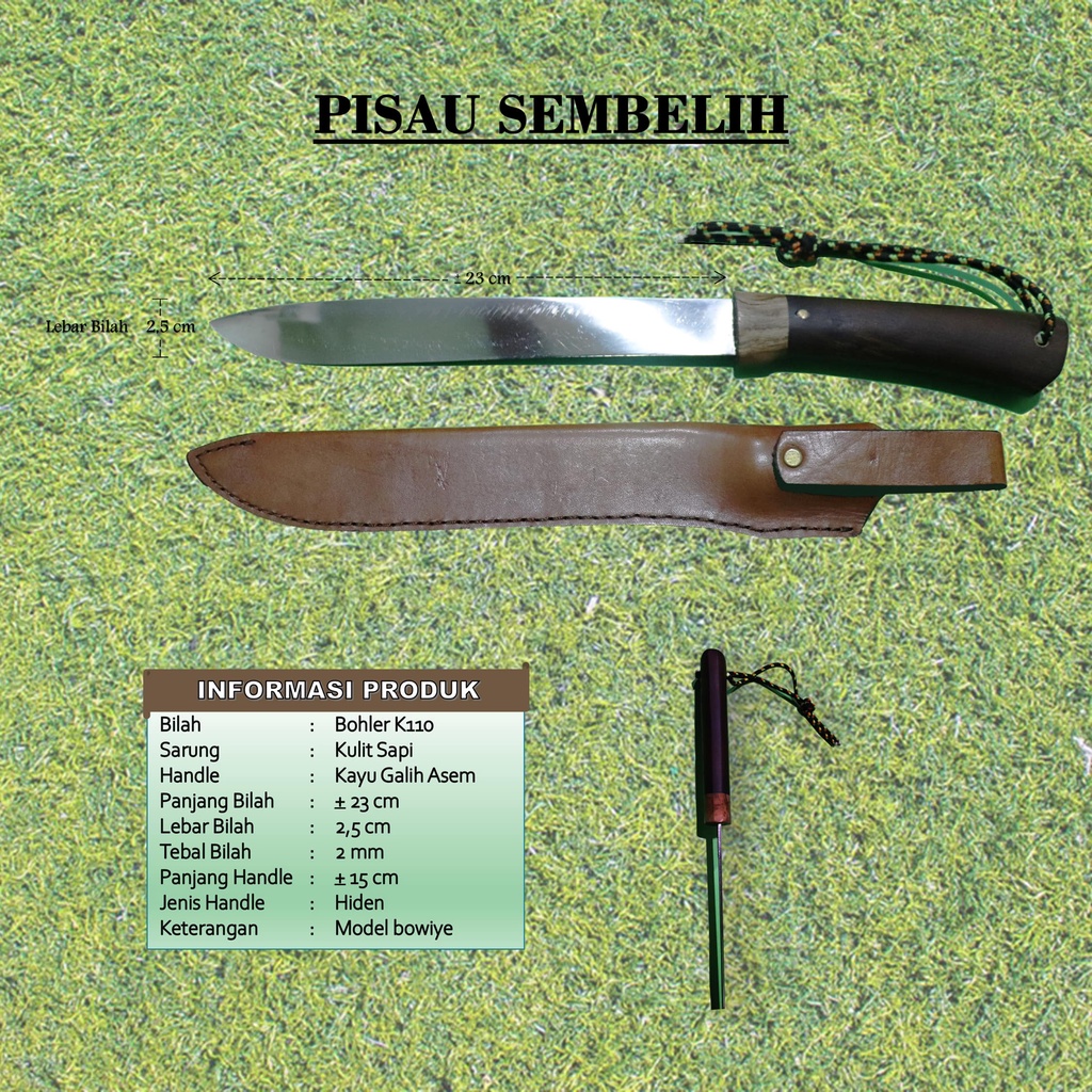 Jual PISAU SEMBELIH Bohler K110 Handle Material : Kayu Galih Asem | Shopee Indonesia