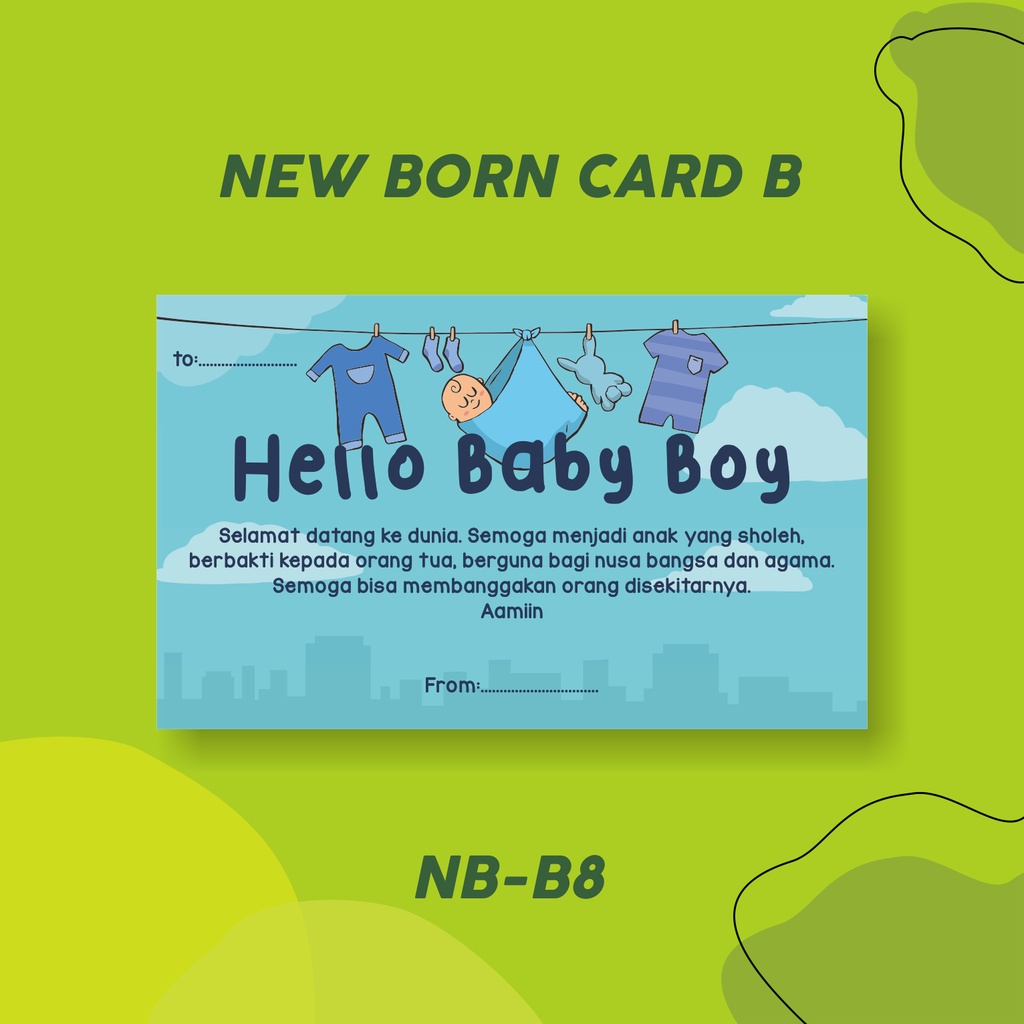 Jual (NEW BORN CARD) KARTU UCAPAN KELAHIRAN/ SELAMAT LAHIR/ UCAPAN KEHAMAILAN NB-B | Shopee ...