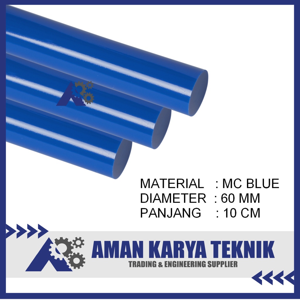 Jual Nylon MC Blue Batangan ( MC Blue Rod ) Dia. 60 mm x 100 mm ...