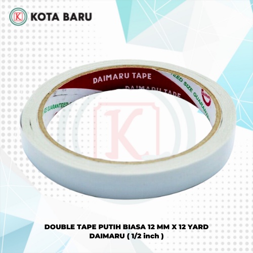Jual DOUBLE TAPE PUTIH BIASA 12 MM X 12 YARD DAIMARU ( 1/2 inch ) | Shopee Indonesia