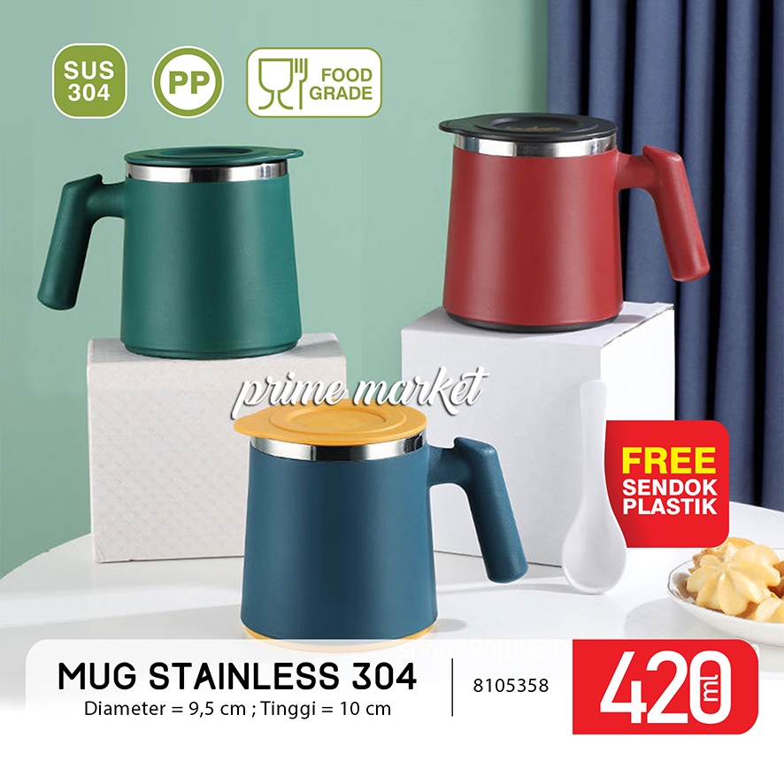 Jual Gelas Mug Stainless Tahan Panas Gelas Kopi Cangkir Kopi Stainless ...