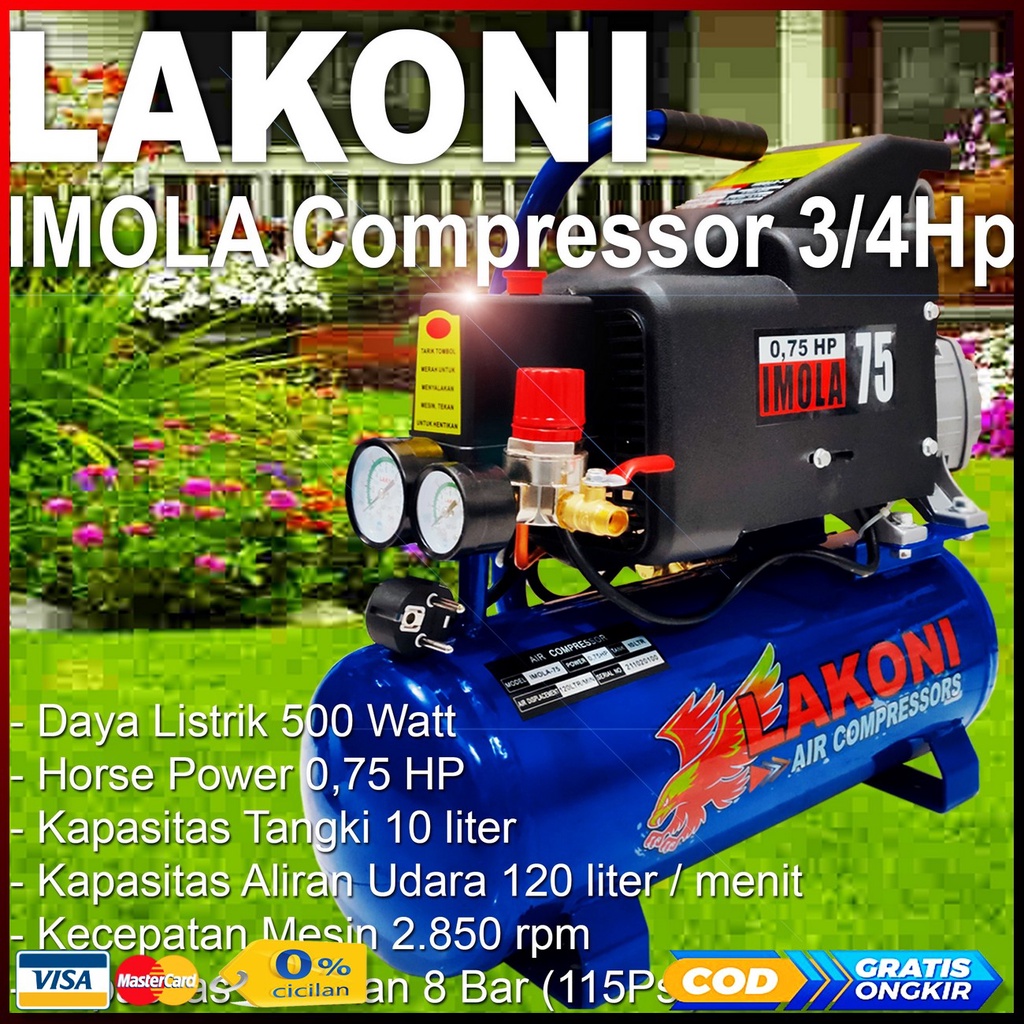 Jual Lakoni Imola 75 Kompressor Angin 10Lt Lakoni Air Compressor ...