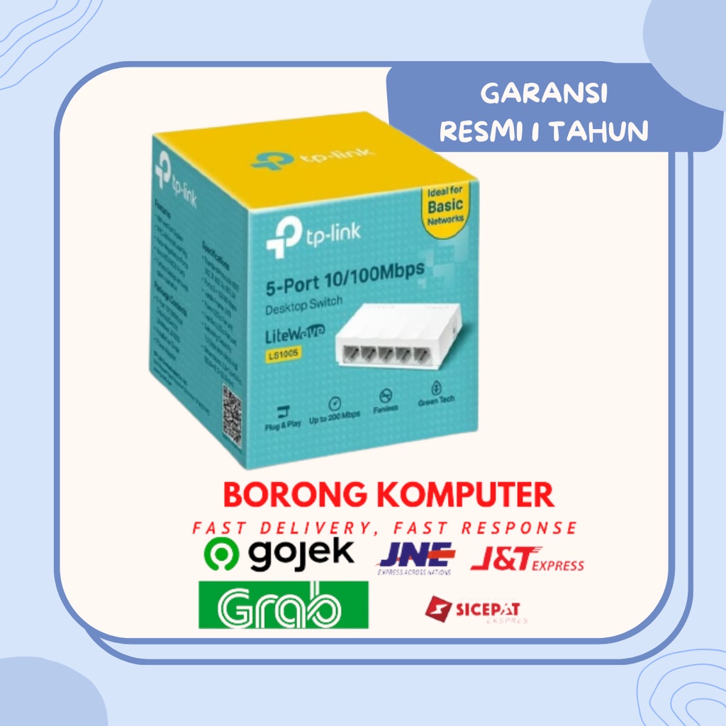 Jual TP-LINK LS1005 5-Port 10/100Mbps Desktop Network Switch Hub 5 Port ...