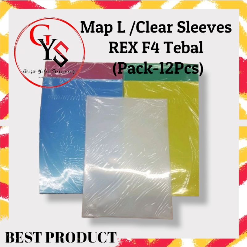 Jual 12PCS Map L Rex Bening Warna Clear Sleeves Folio F4(Pack) | Shopee ...