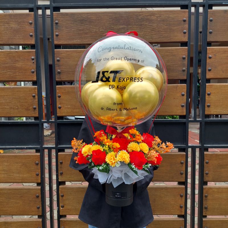 Jual Bucket Balon Bloom Box Flower Bouquet Bunga buket bunga (Kode 002 ...